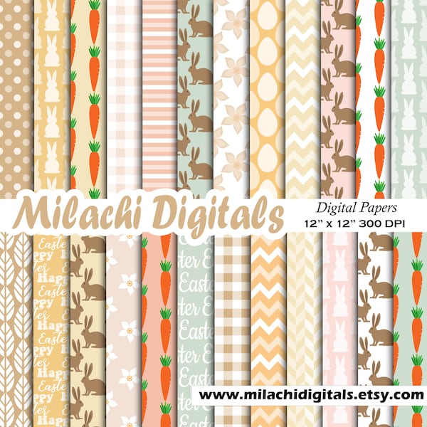 Bunny Digital Papers - Etsy