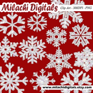 Glitter Snowflakes Clipart, Frozen Snowflakes, Digital Clip Art ...