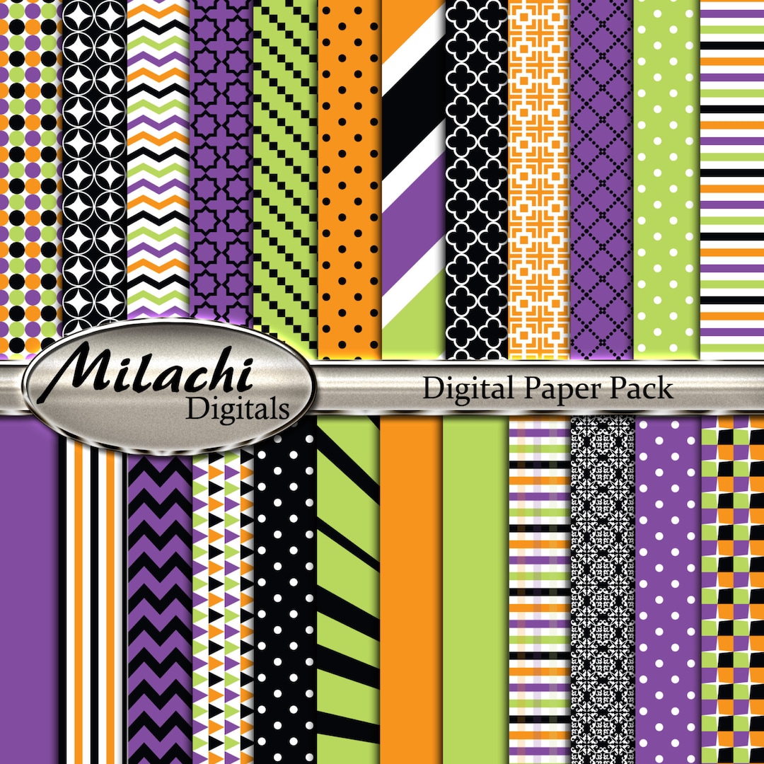 Halloween Digital Paper Printable Digital Paper Pack 12 X 12 Commercial ...