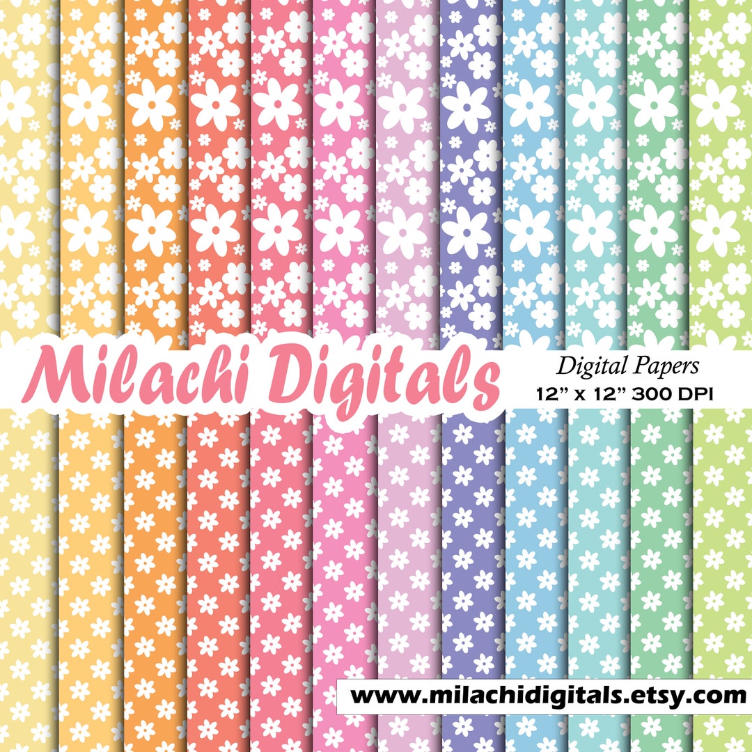 Spring Floral Digital Paper, Baby Shower Scrapbook Papers, Seamless ...