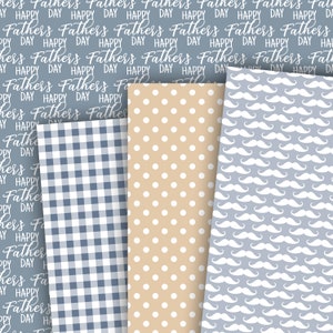 Father's Day Digital Paper Pack, Scrapbook Papers, Seamless Patterns ...