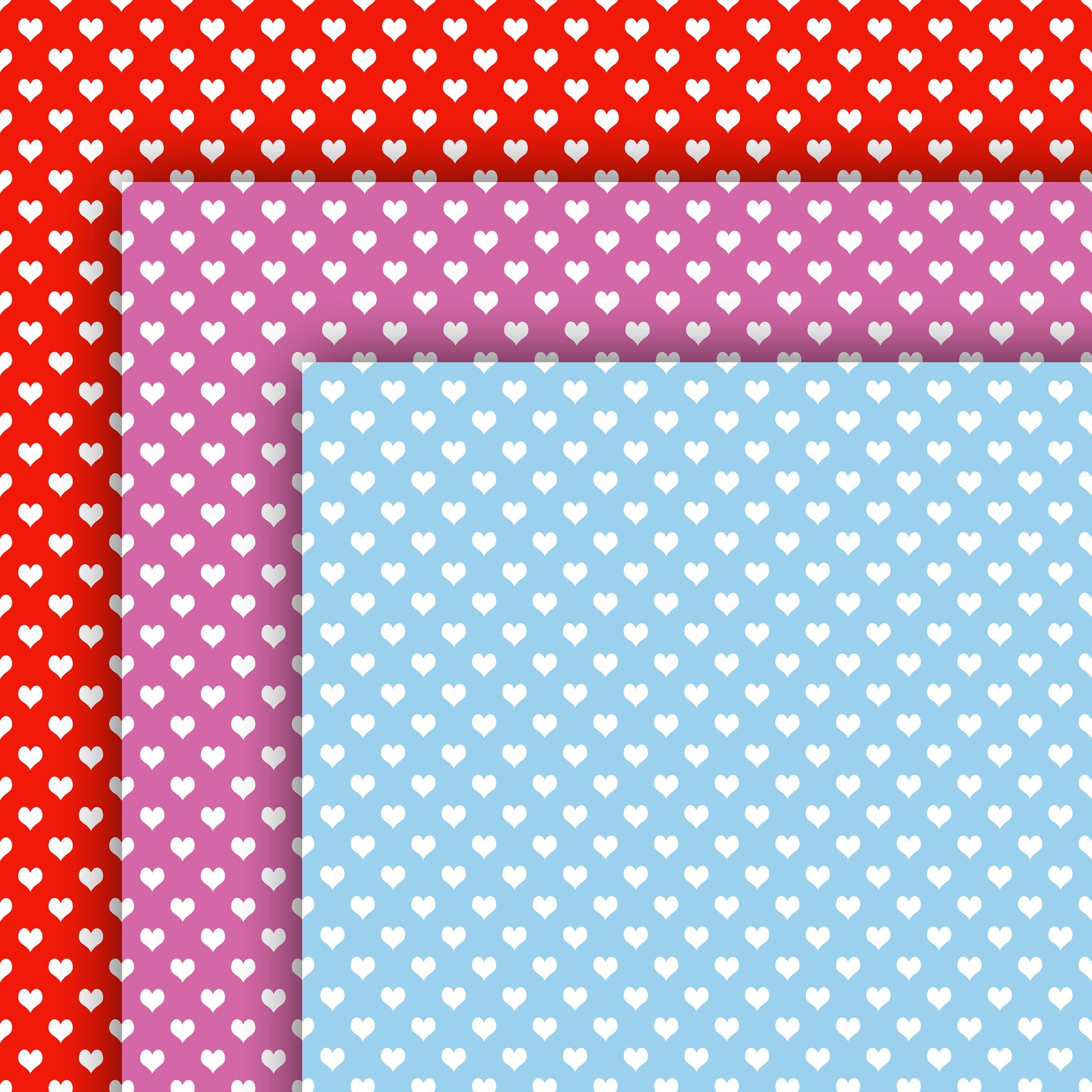 Hearts Digital Paper Printable Love Digital Scrapbooking - Etsy