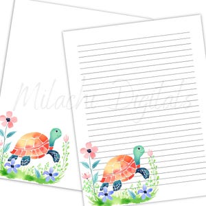 Turtle Stationery Printable, Journal Paper, Letter Writing Paper ...