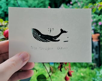 The Battle Handprinted Linocut sperm Whale Vs Colossal Squid - Etsy