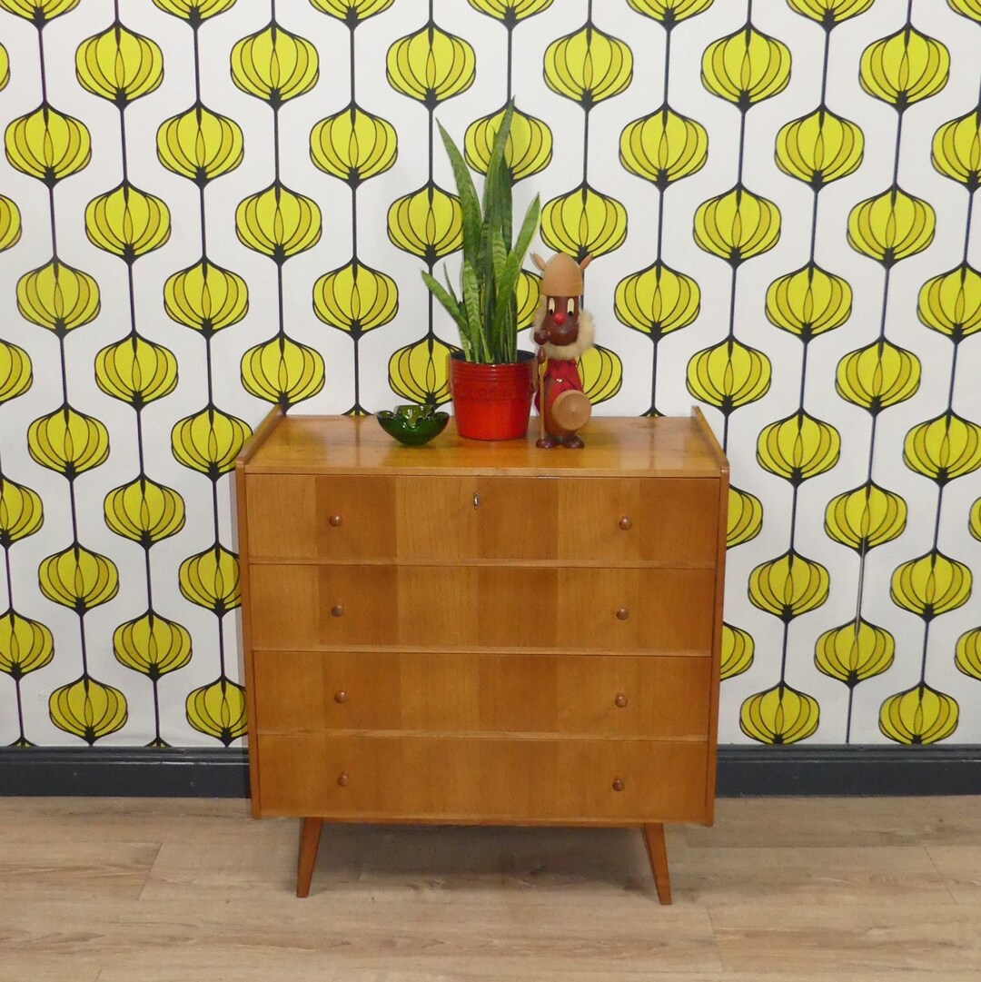 50s Drawer Cabinet Chest of Drawers Rüster Fifties Linen Cabinet 76 Cm ...
