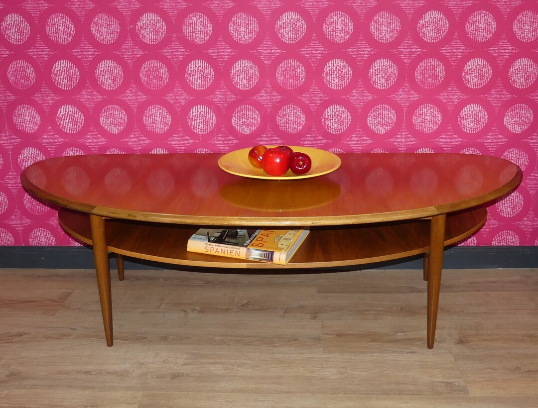 1960s Extravagant XL Coffee Table With Shelf 74x180 H52 Beautifully ...
