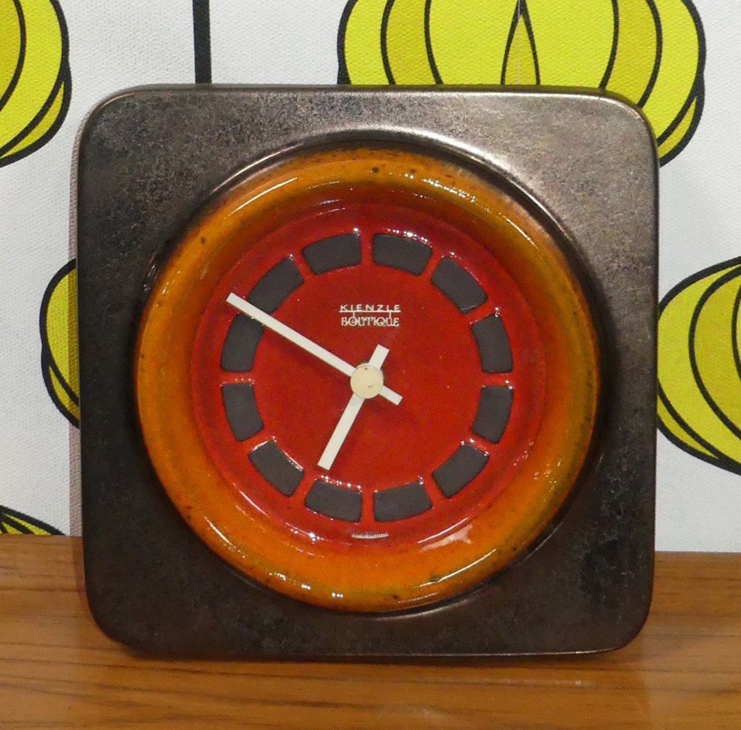KIENZLE 70s Wall Clock Ceramic Kienzle Boutique Clock Fat Lava Brown ...