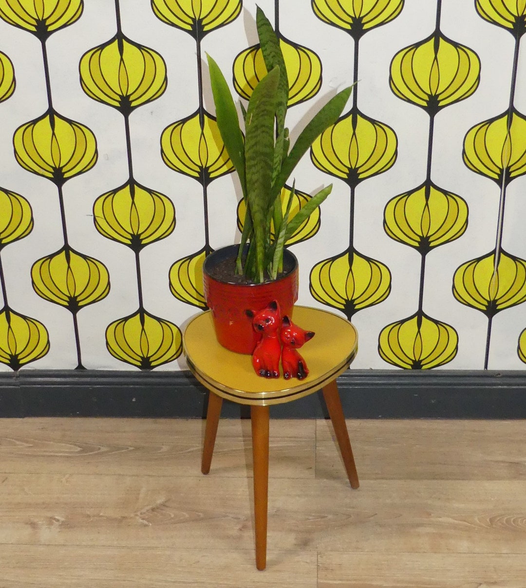 60s Flower Stool Flower Bench Side Table Ø27,5 Retro Rockabilly Vintage ...