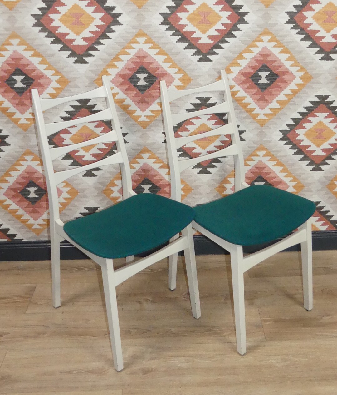 Set of 2 Pieces 60s Dining Room Chair Rung Chair Fine Back - Etsy