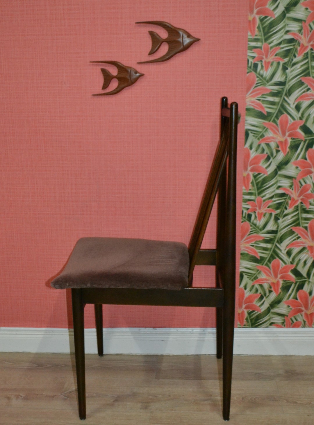 Vintage 60s Chair Rung Chair High Back Classy Retro Chair Dining Room ...