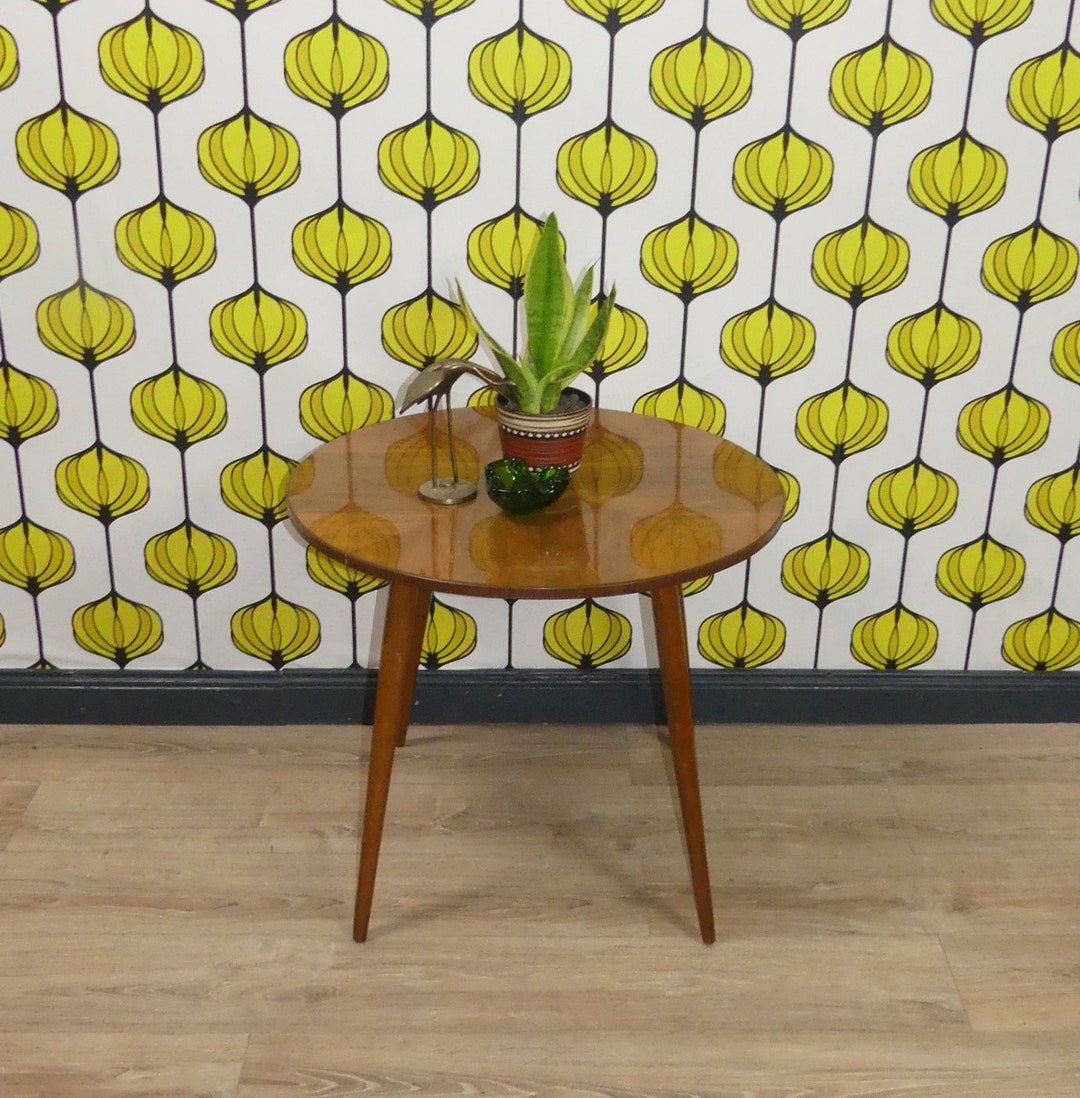 50s Cocktail Table Stable Couchtable Round Shelf Fifties - Etsy