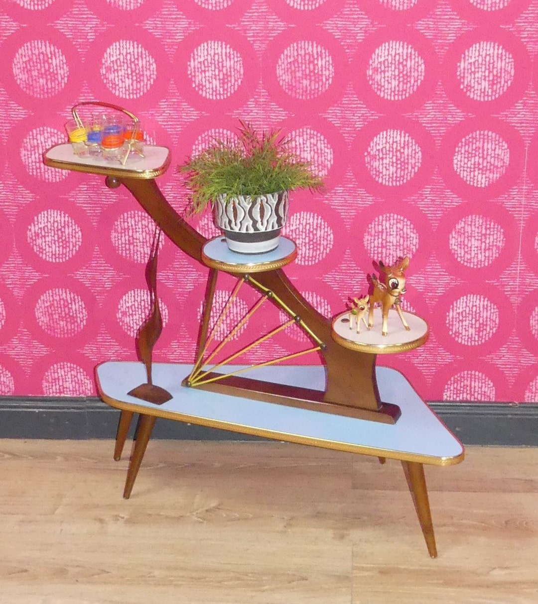 Fifties Flower Stool 50s Flower Bench Etagere Formica PASTELL Light ...