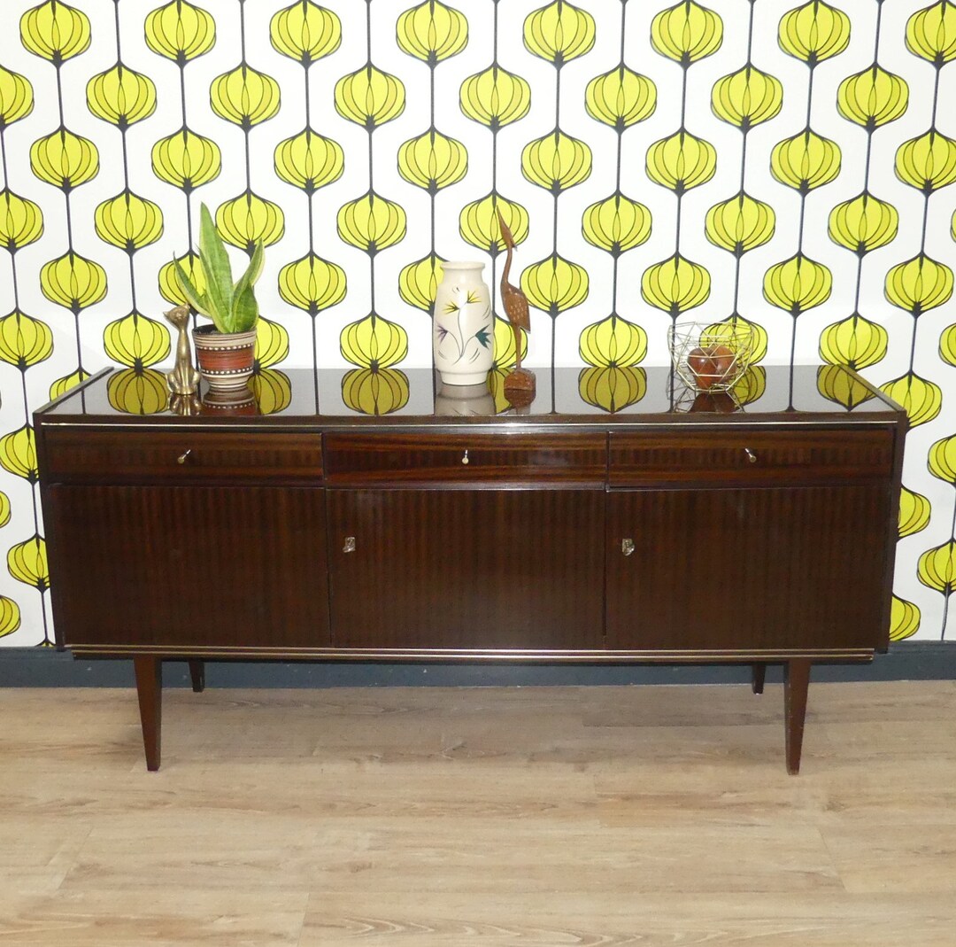 Rare 50s Sideboard 165 Cm Glossy Mahogany Sanded Varnish Elegant ...