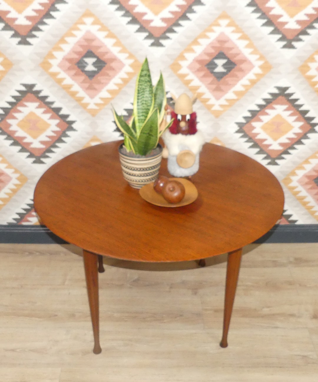 1960s Scan Design, Delicate Teak Coffee Table by V. Werner, Round, 90 ...