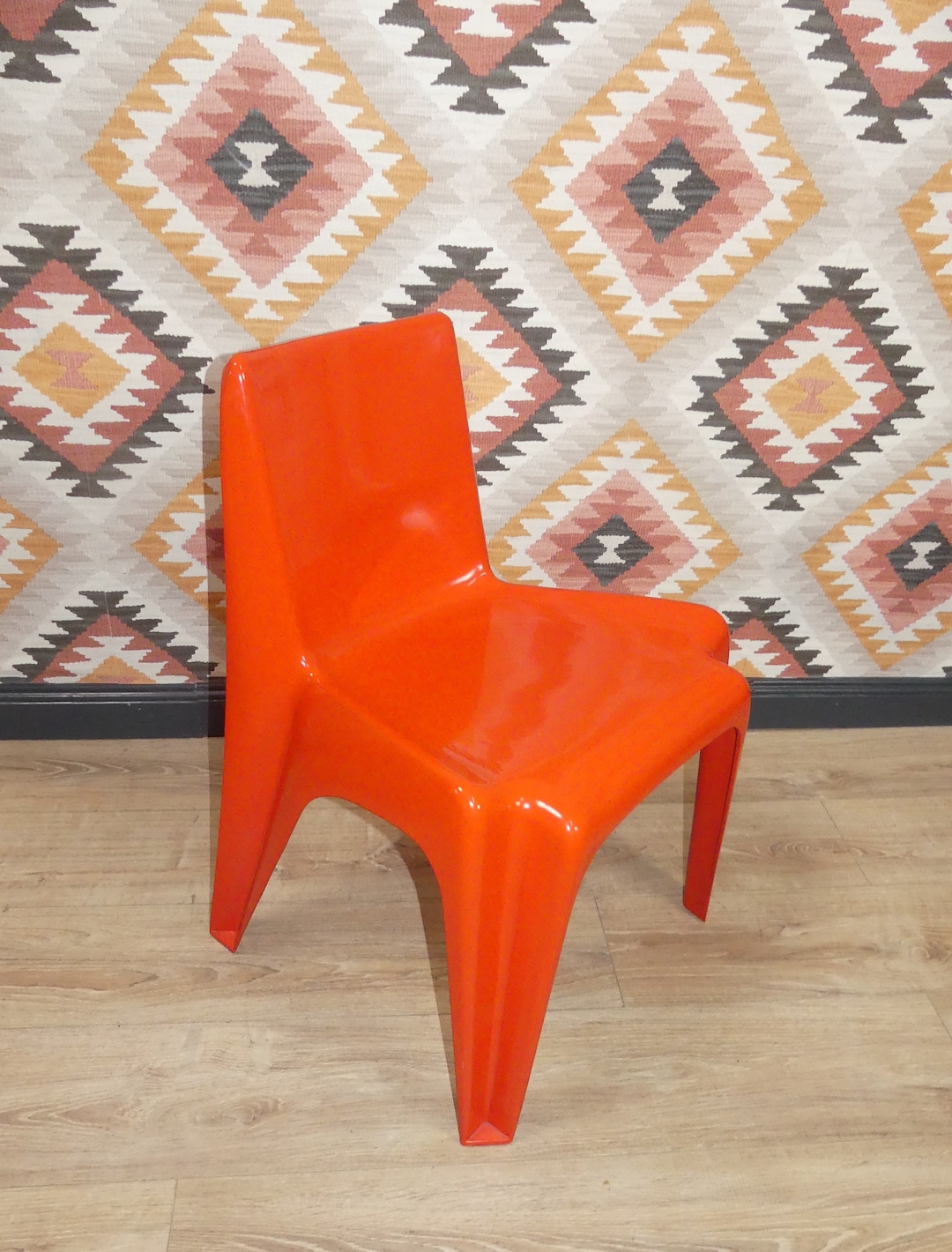 70s Bofinger Chair BA 1171 Stacking Chair Helmut Bätzner RED Plastic ...