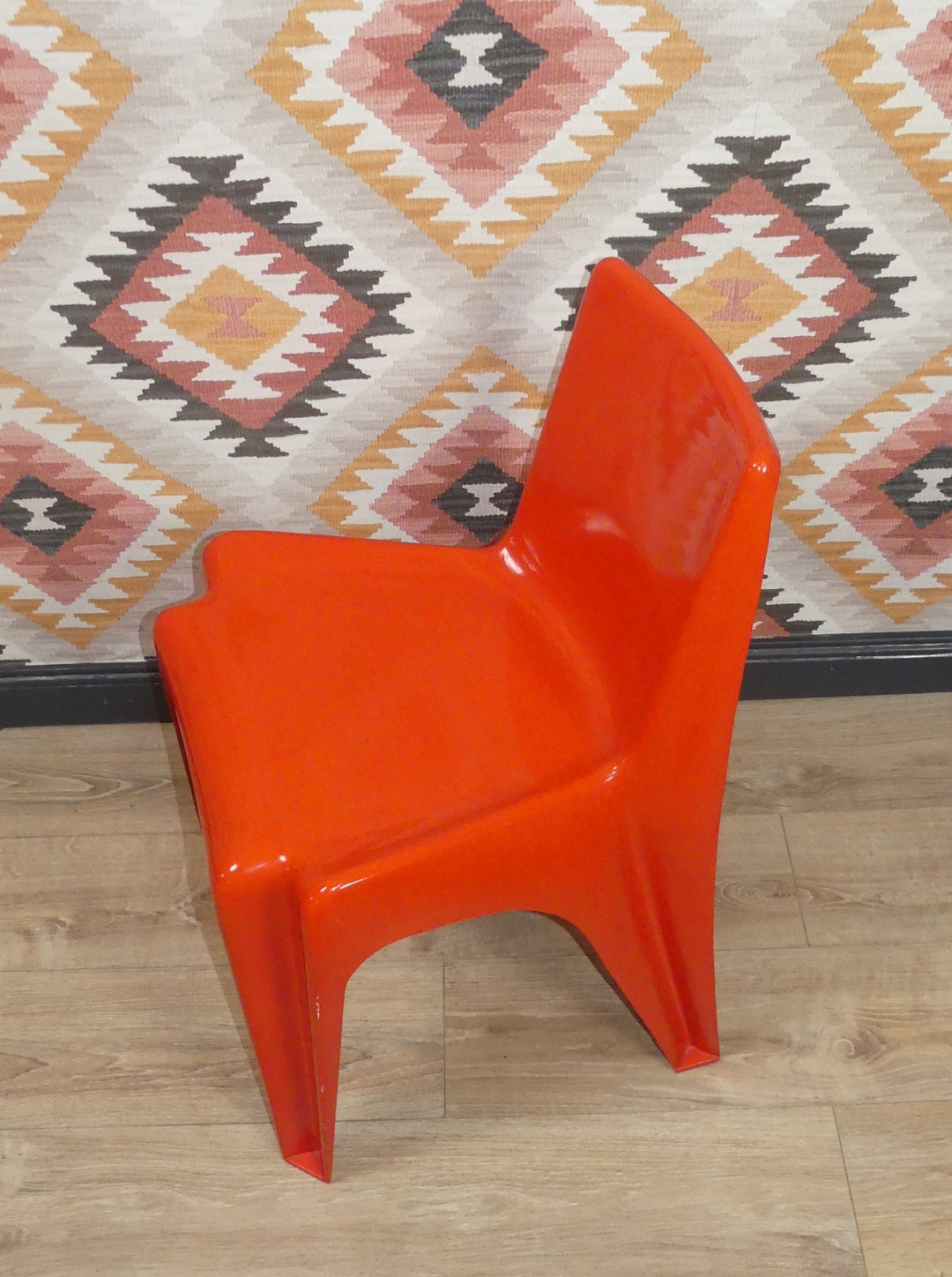 70s Bofinger Chair BA 1171 Stacking Chair Helmut Bätzner RED Plastic ...
