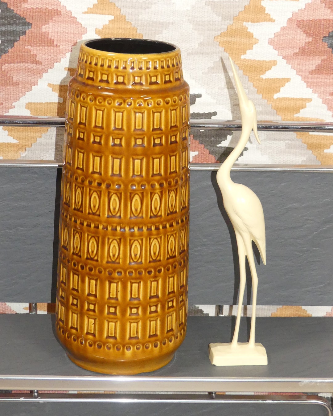 Large Floor Vase 70s Scheurich Ceramic 260/40 Mustard Yellow INKA ...