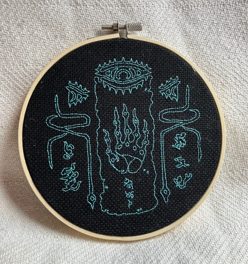 PDF the Legend of Zelda Inspired Zonai Hand Blackwork Embroidery Cross Stitch Pattern - Etsy