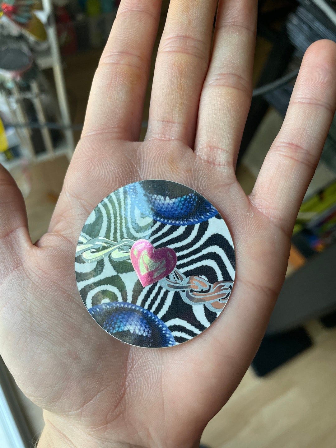 Chrome Cyber Heart Vinyl Sticker: Glossy PC Music Decal - Etsy