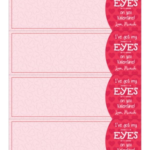 Valentine's Day Card "i've Got My Eyes on You!" DIY Printable Tag ...