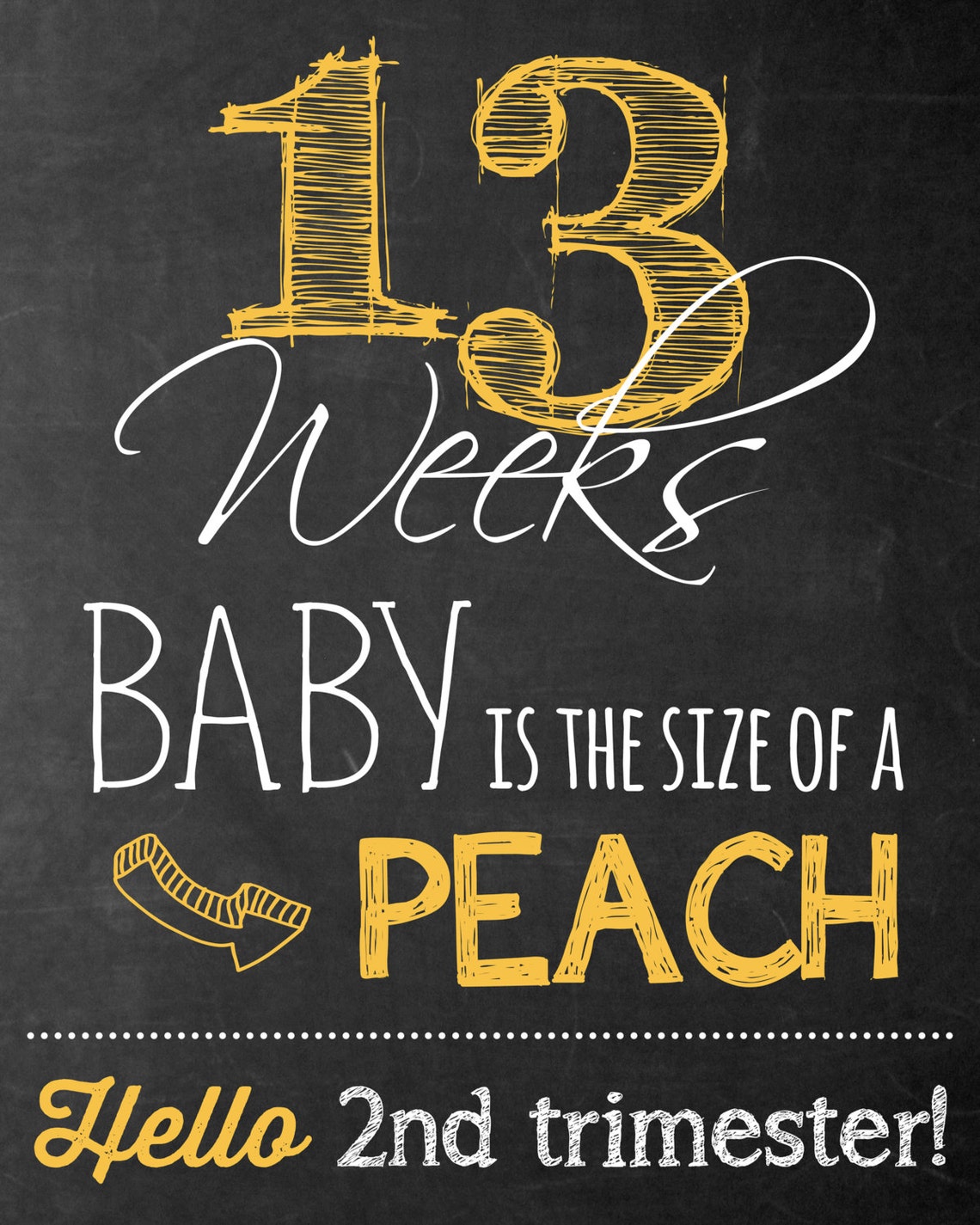 Weekly Pregnancy Chalkboard Sign Week 8-40 Package Deal 33 - Etsy