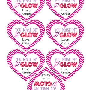 Valentine's Day Card you Make My Heart Glow DIY Printable Tag Valentine ...