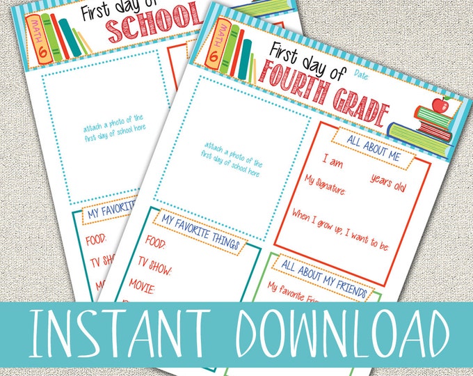 All About Me Questionnaire Printables | First Day of School ...