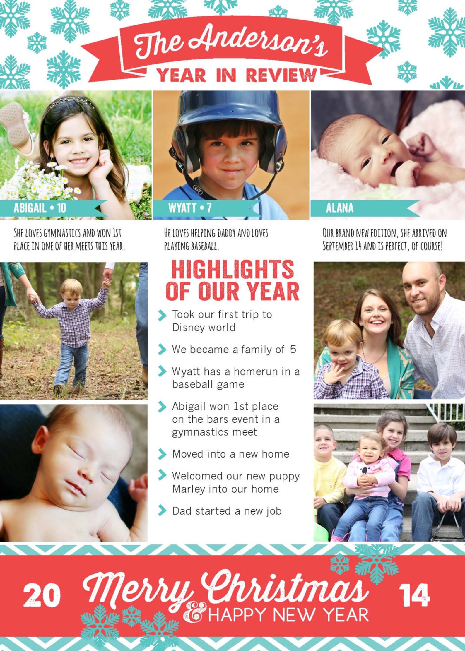 Christmas Card Year in Review Christmas Newsletter Merry - Etsy