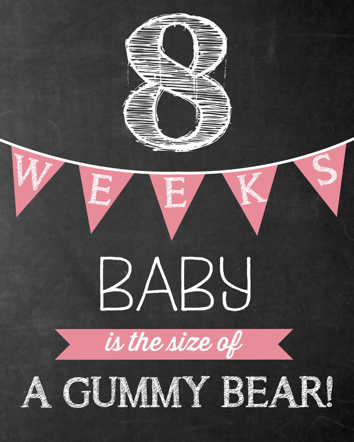 Weekly Pregnancy Chalkboard Sign Week 8-40 Package Deal 33 - Etsy