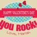 Valentine's Day Card happy Valentine's Day You Rock DIY Printable Tag ...