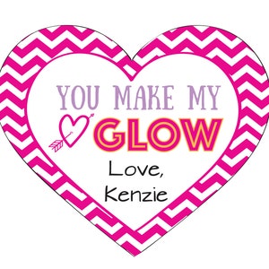 Valentine's Day Card you Make My Heart Glow DIY Printable Tag Valentine ...