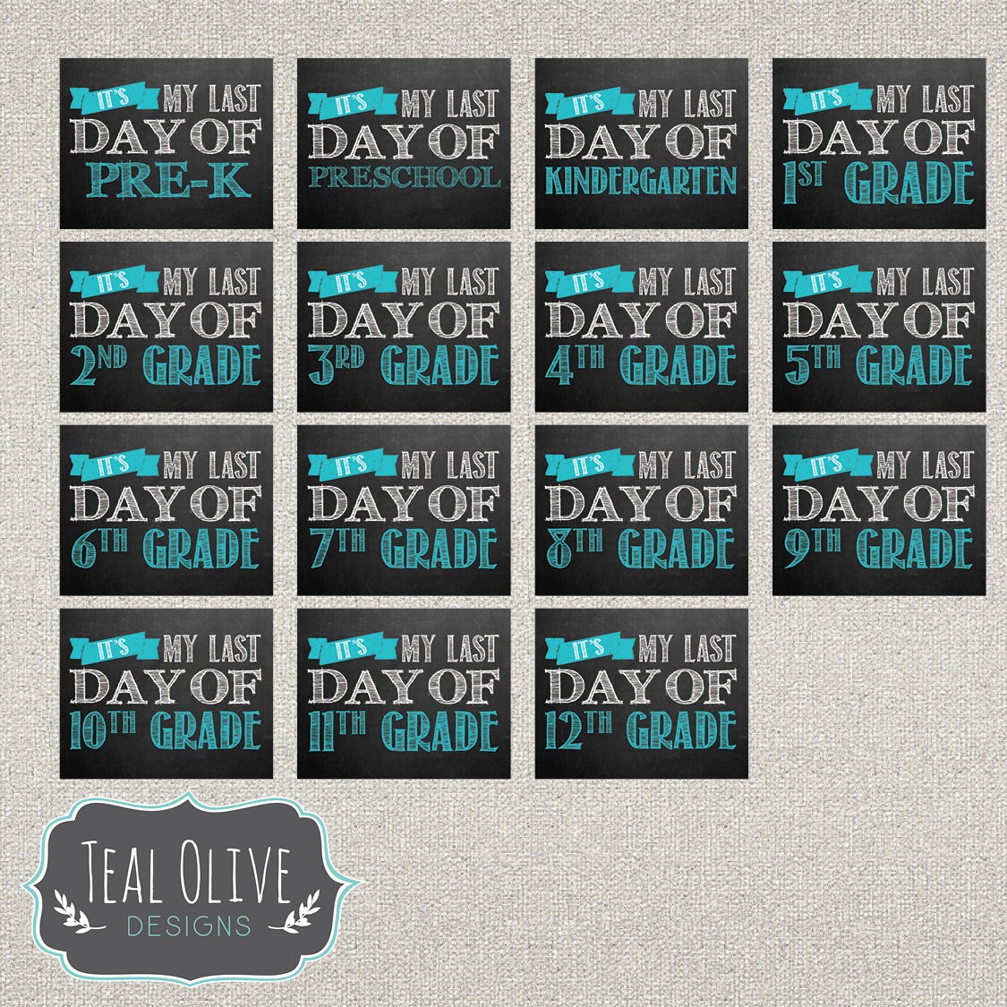 Last Day of School Printable Signs End of School Instant - Etsy
