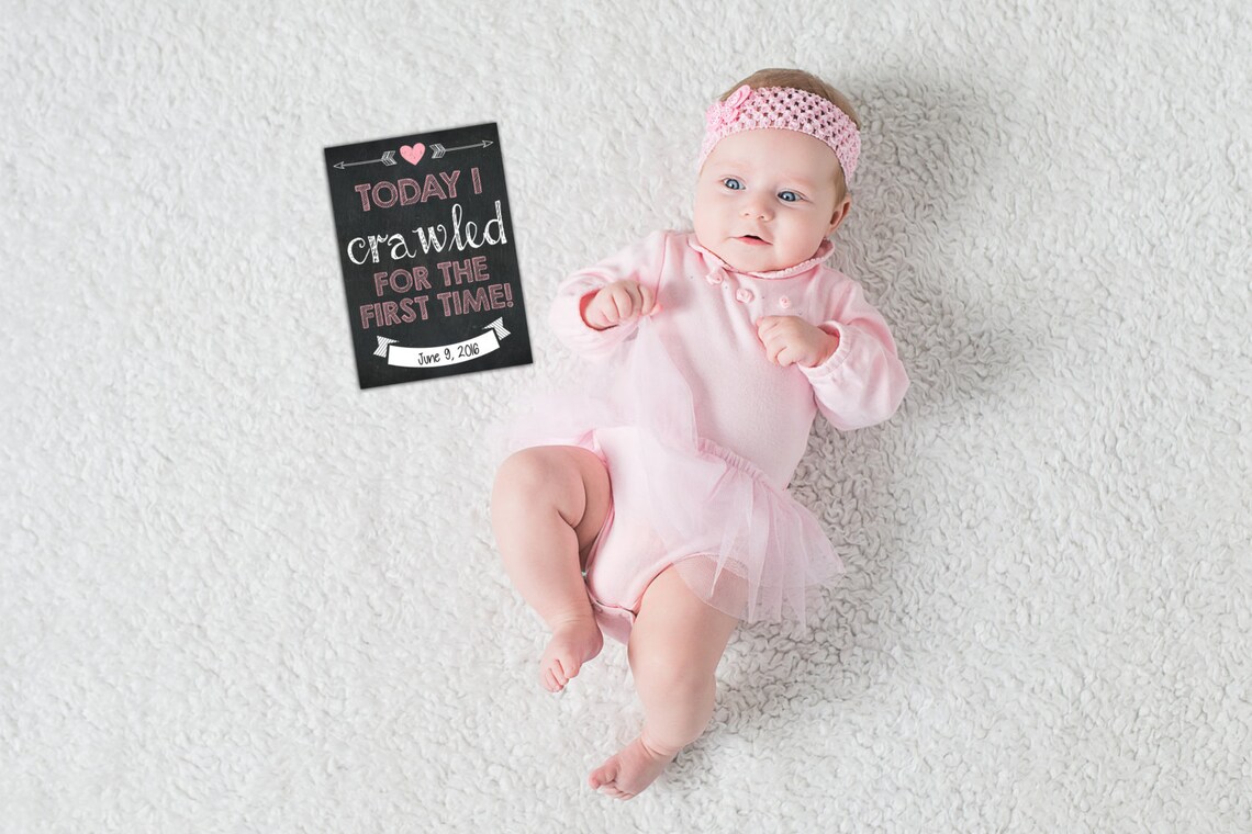 Baby Milestone Cards DIY Printable 5x7 Cards Chalkboard - Etsy