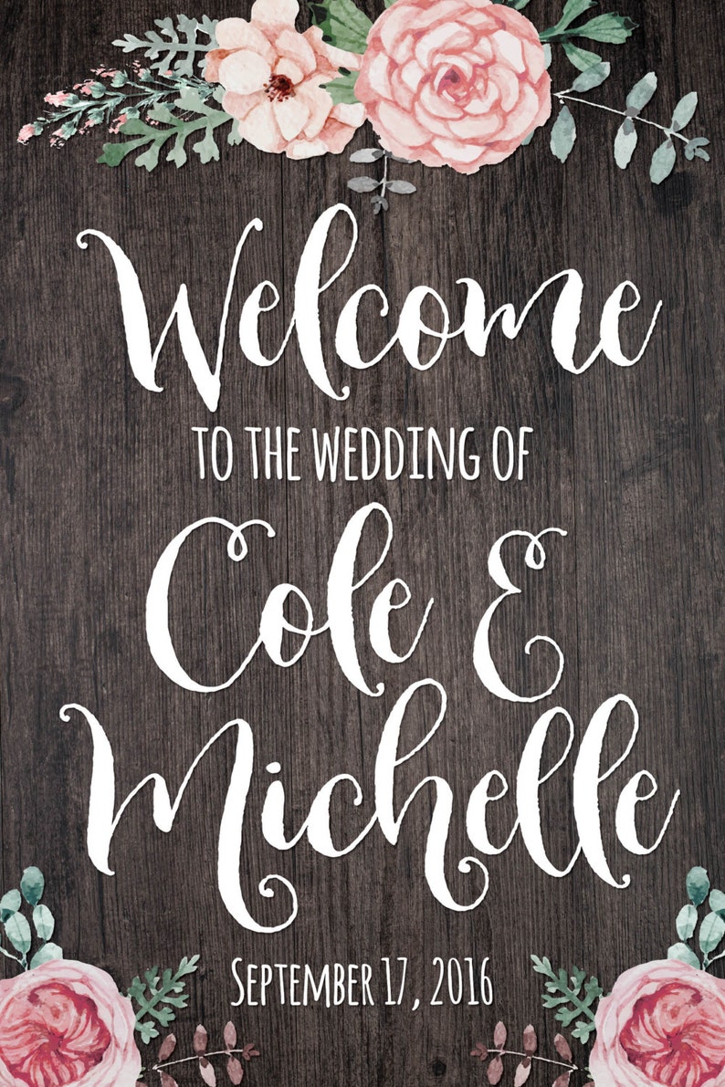 Welcome to Our Wedding Rustic Chic Wedding Wedding Poster - Etsy
