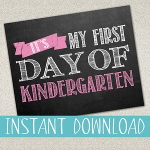 First Day of School of School Pink Back to School Instant Download ...