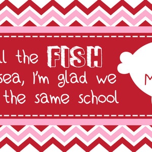 Fish Valentine Tag of All the Fish in the Sea DIY Printable Tag ...