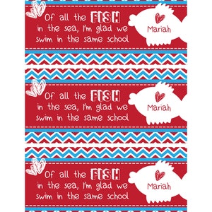 Fish Valentine Tag of All the Fish in the Sea DIY Printable Tag ...