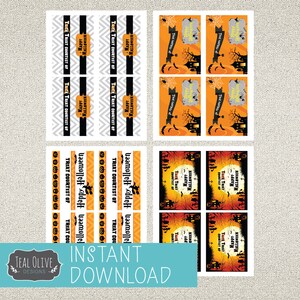 Halloween Goodie Bag Topper Printable DIY - Happy Halloween - Treats ...