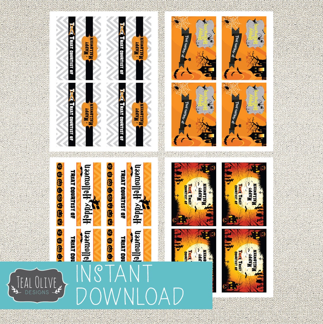 Halloween Goodie Bag Topper Printable DIY - Happy Halloween - Treats ...