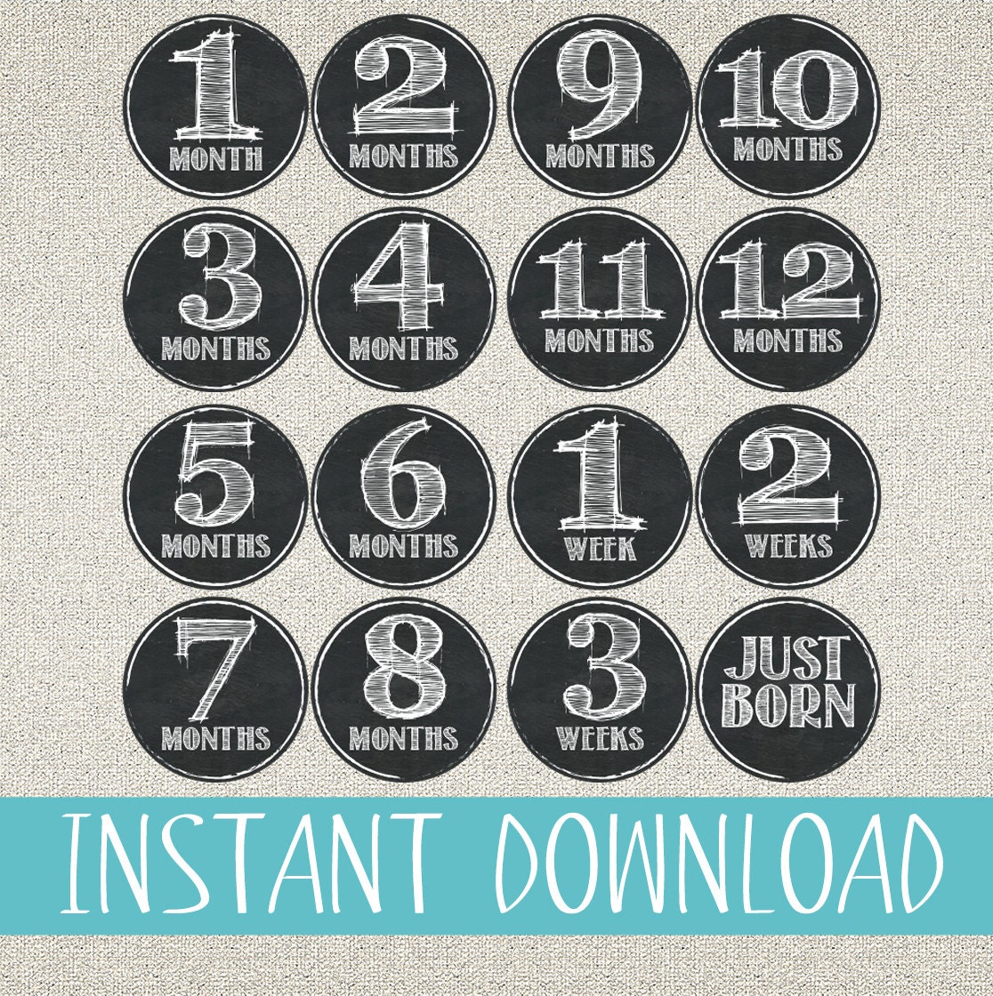 Monthly Milestone Stickers Monthly Baby Stickers Months - Etsy