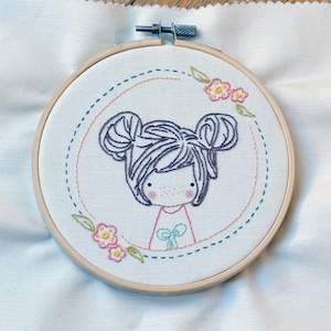 Girl, Hand Embroidery PDF Pattern - Instand Digital Download // Hand ...