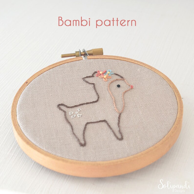 Bambi Pattern, Hand Embroidery PDF Pattern - Instand Digital Download ...