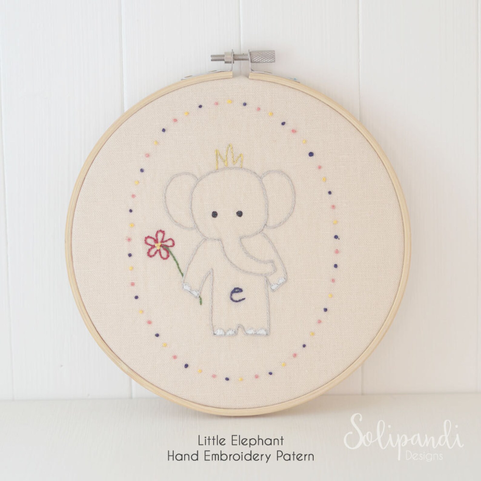 Little Elephant // Hand Embroidery PDF Pattern Instand Digital Download ...
