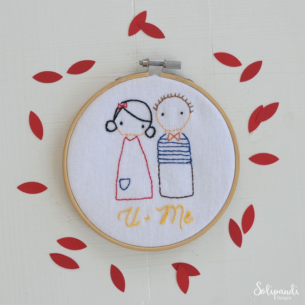 U + Me Sweet Couple, Hand Embroidery PDF Pattern - Instand Digital ...