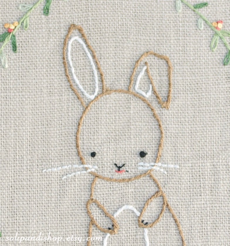 Little Bunny Hand Embroidery PDF Pattern Instand Digital | Etsy UK