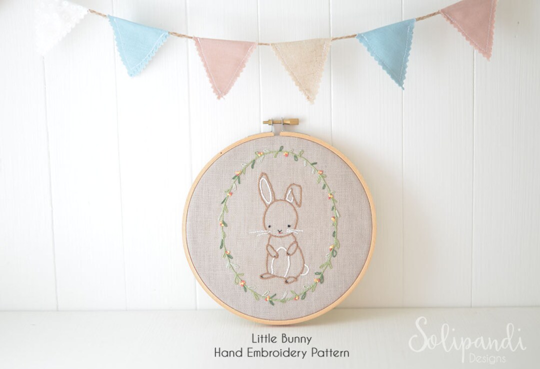 Little Bunny, Hand Embroidery PDF Pattern - Instant Digital Download ...