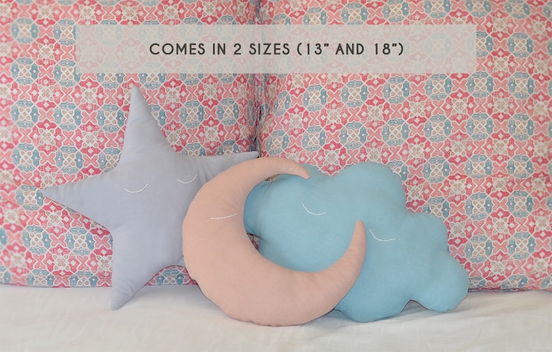 Moon - Star - Cloud Pillow Sewing Pattern in 2 Sizes (13" and 18 ...