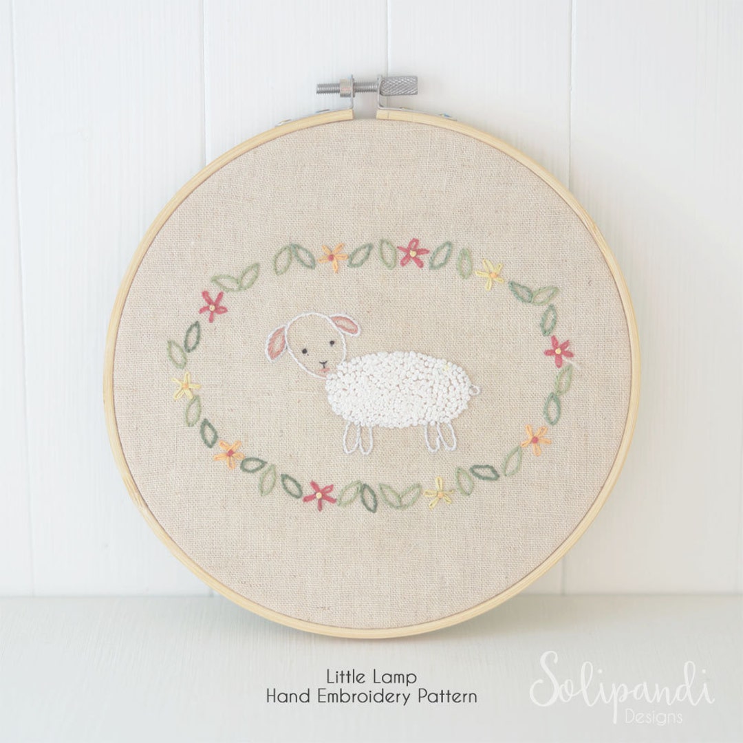 Little Lamb // Hand Embroidery PDF Pattern - Instand Digital Download ...