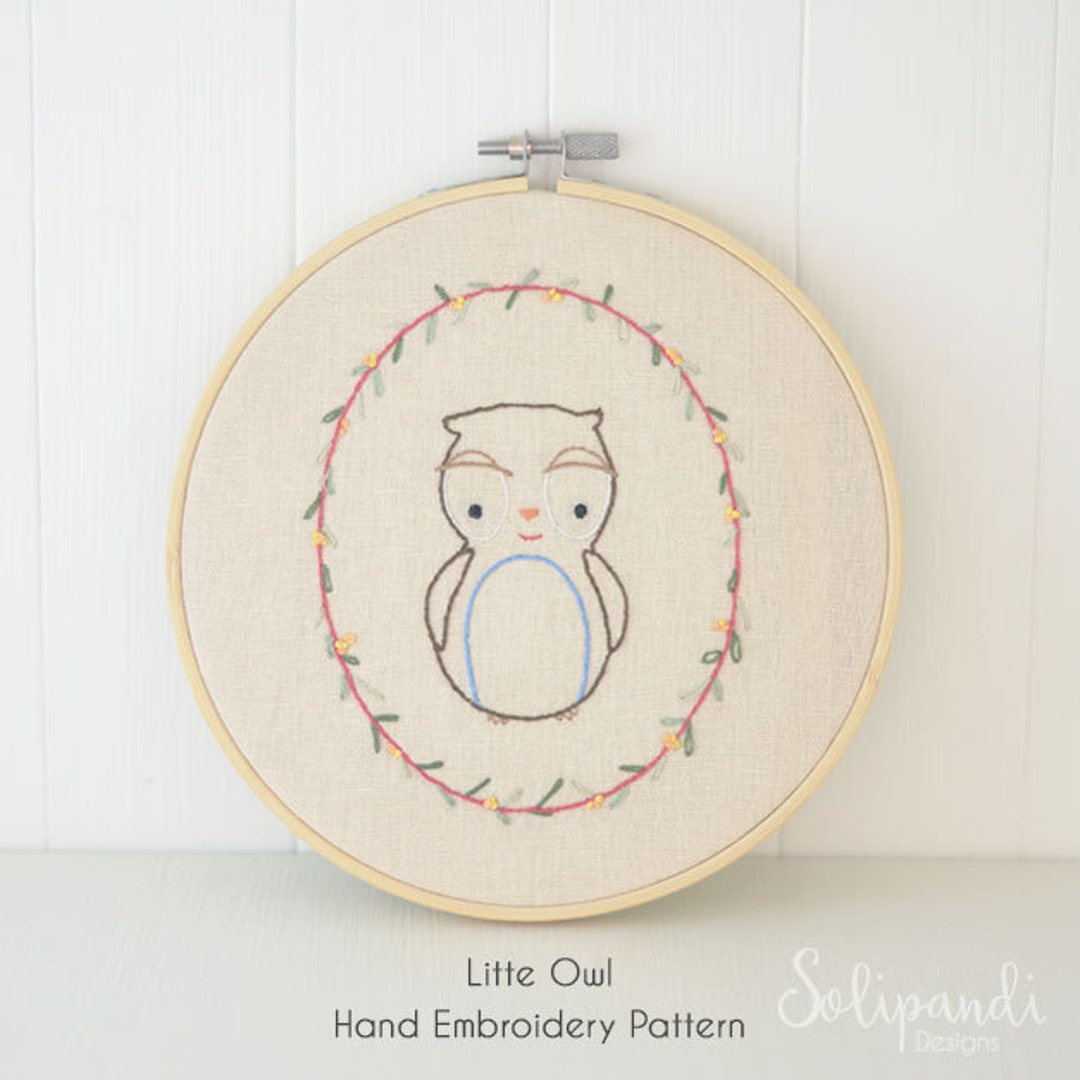 Little Friendly Owl // Hand Embroidery PDF Pattern - Instand Digital ...