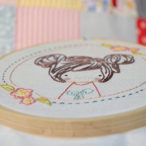 Girl, Hand Embroidery PDF Pattern - Instand Digital Download // Hand ...